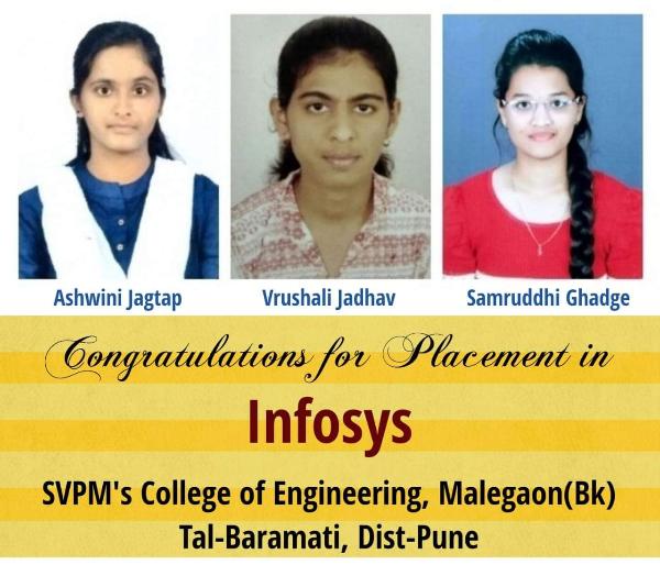 Congratulations for Placement in Infosys